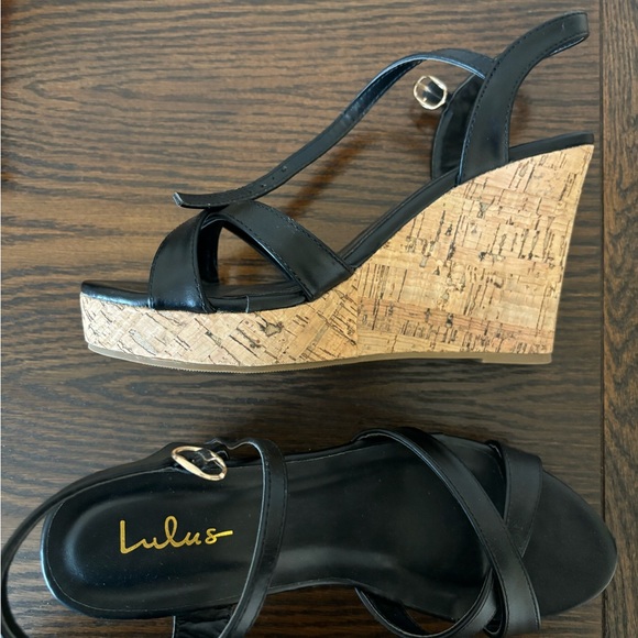 Lulus | Shoes | Lulus Black Strappy Nixie Wedge Platform Shoes | Poshmark
